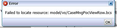 Getting Error Failed To Locate Model Xxxx Bcs Oracle Mosc