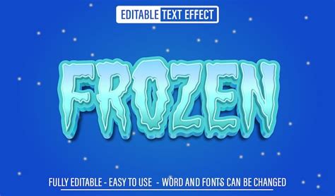 Premium Vector Frozen 3d Editable Text Effect