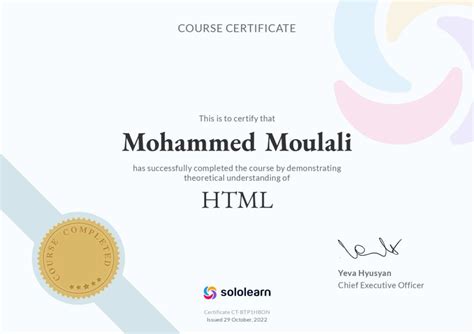 Mohammed Moulali On Linkedin Sololearn Html