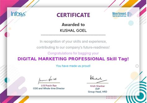 kushal goel on linkedin digitalmarketing ccm skilltag infosys 10