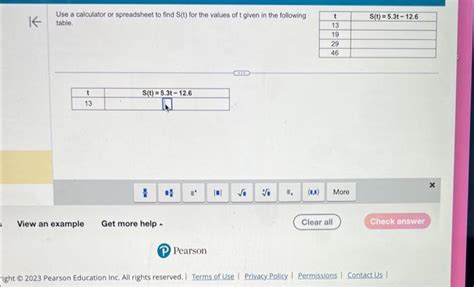 Solved Use A Calculator Or Spreadsheet To Find S T For The Chegg Com