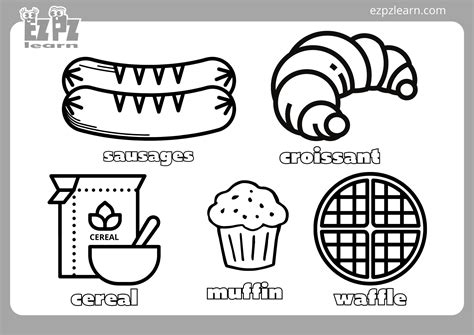 Breakfast Food Coloring Pages