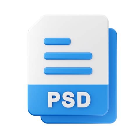 3d File Psd Icon Illustration 22597193 Png