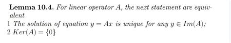 Solved Lemma 10 4 For Linear Operator A The Next Statement