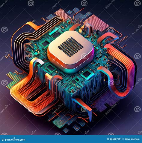 Futuristic Electronics Circuit Board Design Stock Illustration