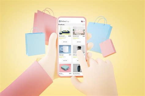 Premium Photo Online Shopping Concept 3d Rendering