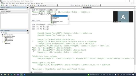 Working With Range Vba Youtube
