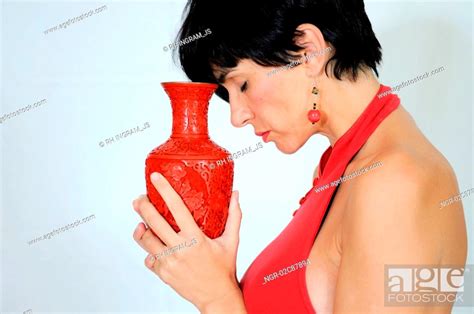 Woman With Vase Stock Photo Picture And Royalty Free Image Pic NGR C Agefotostock
