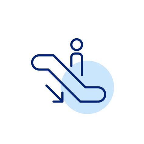 Person Standing On Escalator Going Up Vertical Vector Image