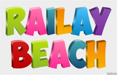 Railay Beach Efecto De Texto Y Diseño De Logotipos Ciudad