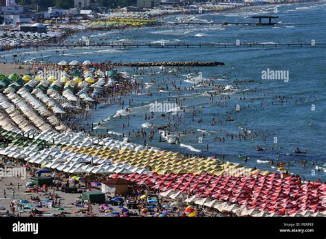 Mamaia Constanta Romania August 2018 Mamaia Beach On The Black