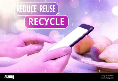 Conceptual Hand Writing Showing Reduce Reuse Recycle Concept Meaning Environmentallyresponsible