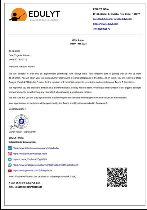 Yogesh Kumar On Linkedin Internship Dataanalytics Edulytindia