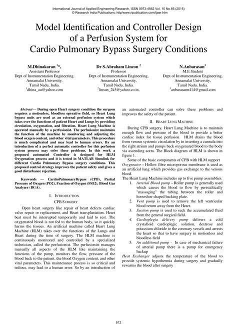Pdf Model Identification And Controller Design Of A Perfusion System