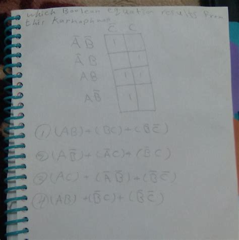 Solved Which Boolean Equation Results From This Karnaph Nap Chegg