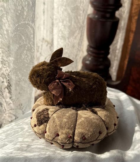 Lori Ann Corelis Bunny Rabbit Pincushion Spotted Hare Etsy