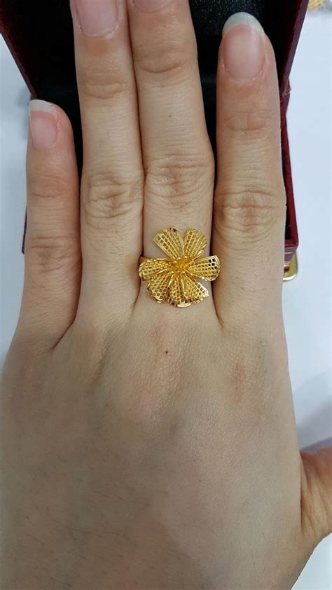 Cincin Dewasa Emas Kadar 700 Model Bunga Kerawang Lazada Indonesia
