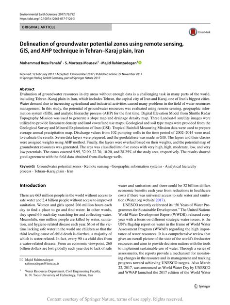 Delineation Of Groundwater Potential Zones Using Remote Sensing Gis And Ahp Technique In