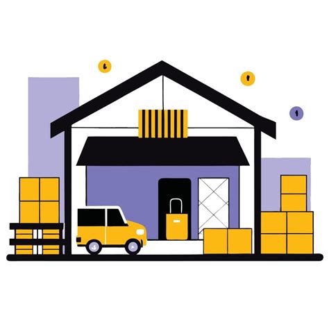 Expansive Warehouse Complex With Modern Exterior And Green Surroundings 54328620 Vector Art At