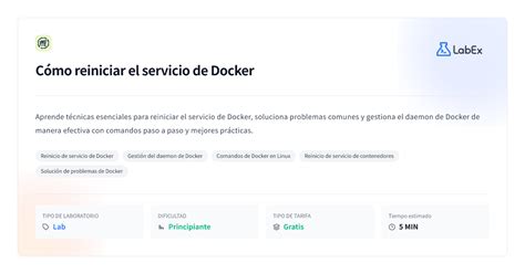 Cómo Reiniciar El Servicio Docker Labex
