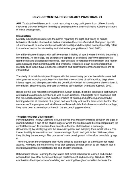 Complete Developmental Psychology Practical 01 Pdf Morality Psychology