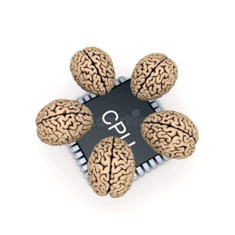 Human Brain Microprocessor Stock Illustrations Human Brain
