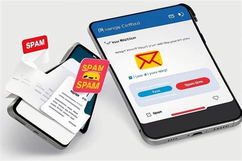 Premium Photo Warning Notification People With Spam Message Icon On Mobile Phone