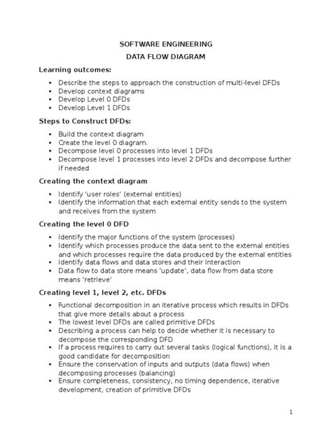 Software Engineering Data Flow Diagram Learning Outcomes Pdf Computer Engineering