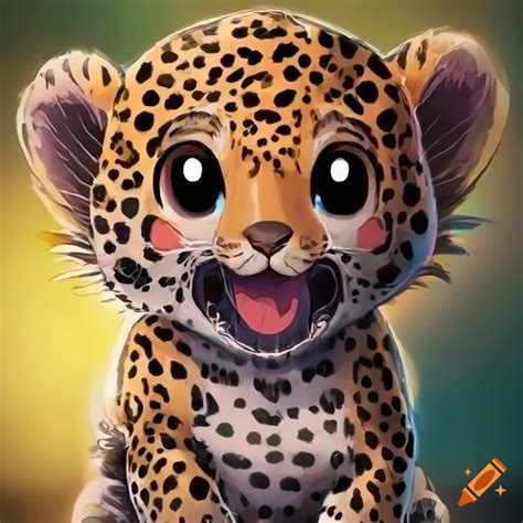 Adorable Jaguar Cub With Big Mesmerizing Eyes Inspired By Mythical