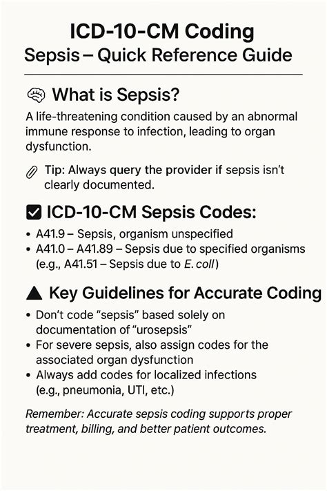 🧠 Icd 10 Cm Coding Sepsis Quick Reference Guide 🧠 Paras Lohade