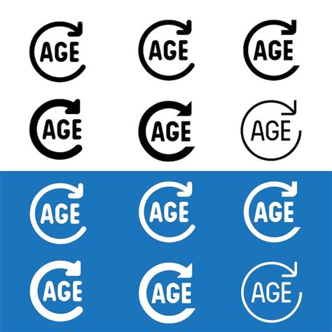Set Dicônes Dâge Le Vieux Cycle Imite Le Symbole Du Logo Vectoriel En