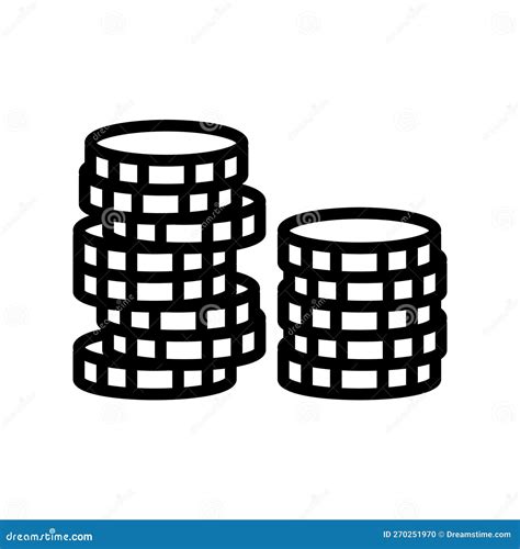 Stack Gold Coin Line Icon Vector Illustration Stock Vector Illustration Of Stack Money 270251970