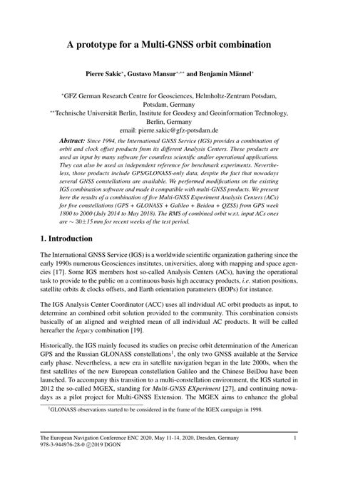pdf a prototype for a multi gnss orbit combination