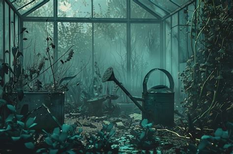Old And Abandoned Greenhouse Premium Ai Generated Image