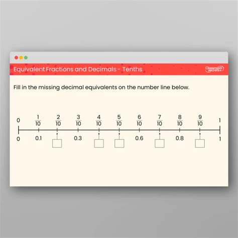 Year 5 Equivalent Fractions And Decimals Tenths Varied Fluency Resource