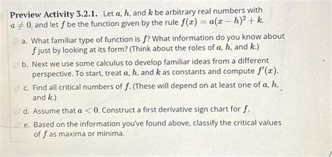 Solved Preview Activity 3 2 1 Let A H And K Be Arbitrary