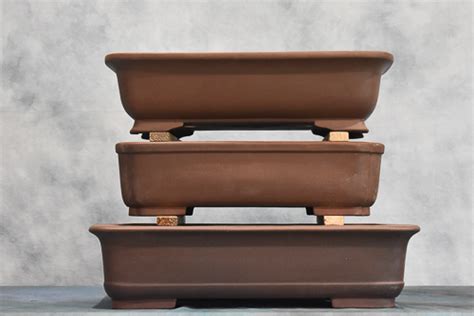 18″ 22″ Unglazed Rectangle Bonsai Pots Wigerts Bonsai