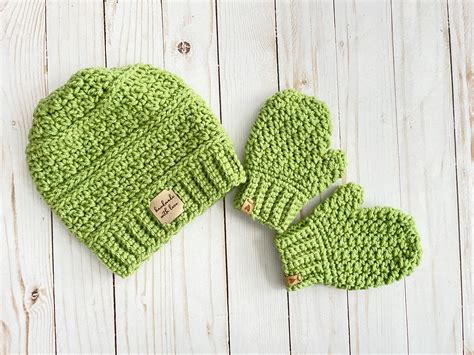 Crochet Suzette Mitten Drink Mitt And Hat Pattern Bundle Digital