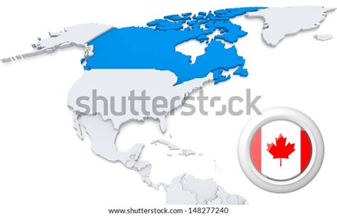 Highlighted Canada On Map North America Stock Illustration 148277240