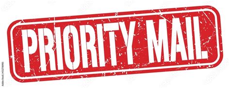 PRIORITY MAIL Text Written On Red Stamp Sign Stock Illustration Adobe Stock