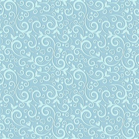 Premium Vector Vector Seamless Blue Floral Valentine Pattern