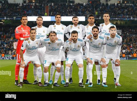 Madrid Spain 6th Dec 2017 Real Madrid Team Group Line Up Real