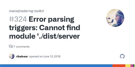 error parsing triggers cannot find module dist server · issue 324