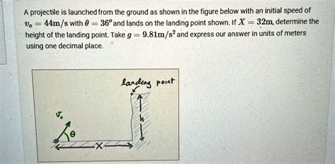 [get answer] a projectile is launched from the ground as shown in the