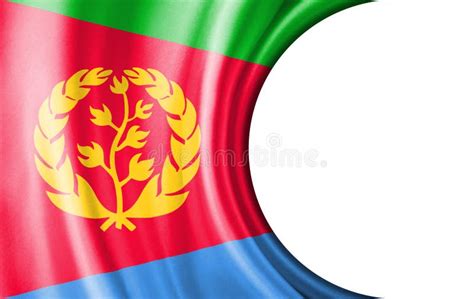 abstract illustration eritrea flag with a semi circular area white