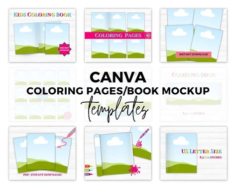 Coloring Book Display Canva Coloring Book Mock Up Etsy
