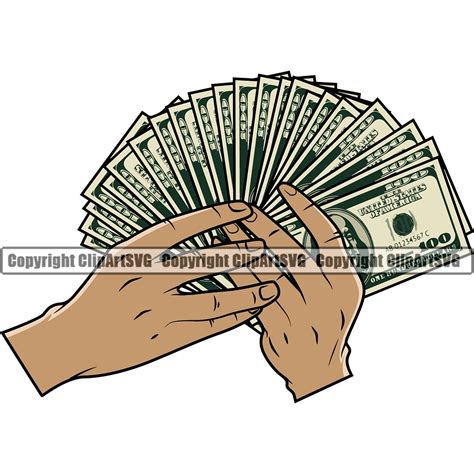 Man Hands Holding Money 100 Hundred Dollar Bill Spread Cash Rich