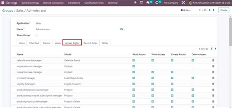 Analysis Of Odoo Sales Access Rights For The Users