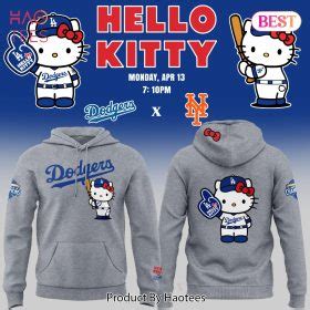 Los Angeles Dodgers X Hello Kitty Night 2026 Gray Hoodie