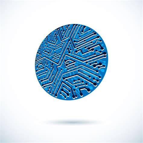 Vector Abstract Technology Illustration With Circular Circuit Bo Stock Vector Illustration Of